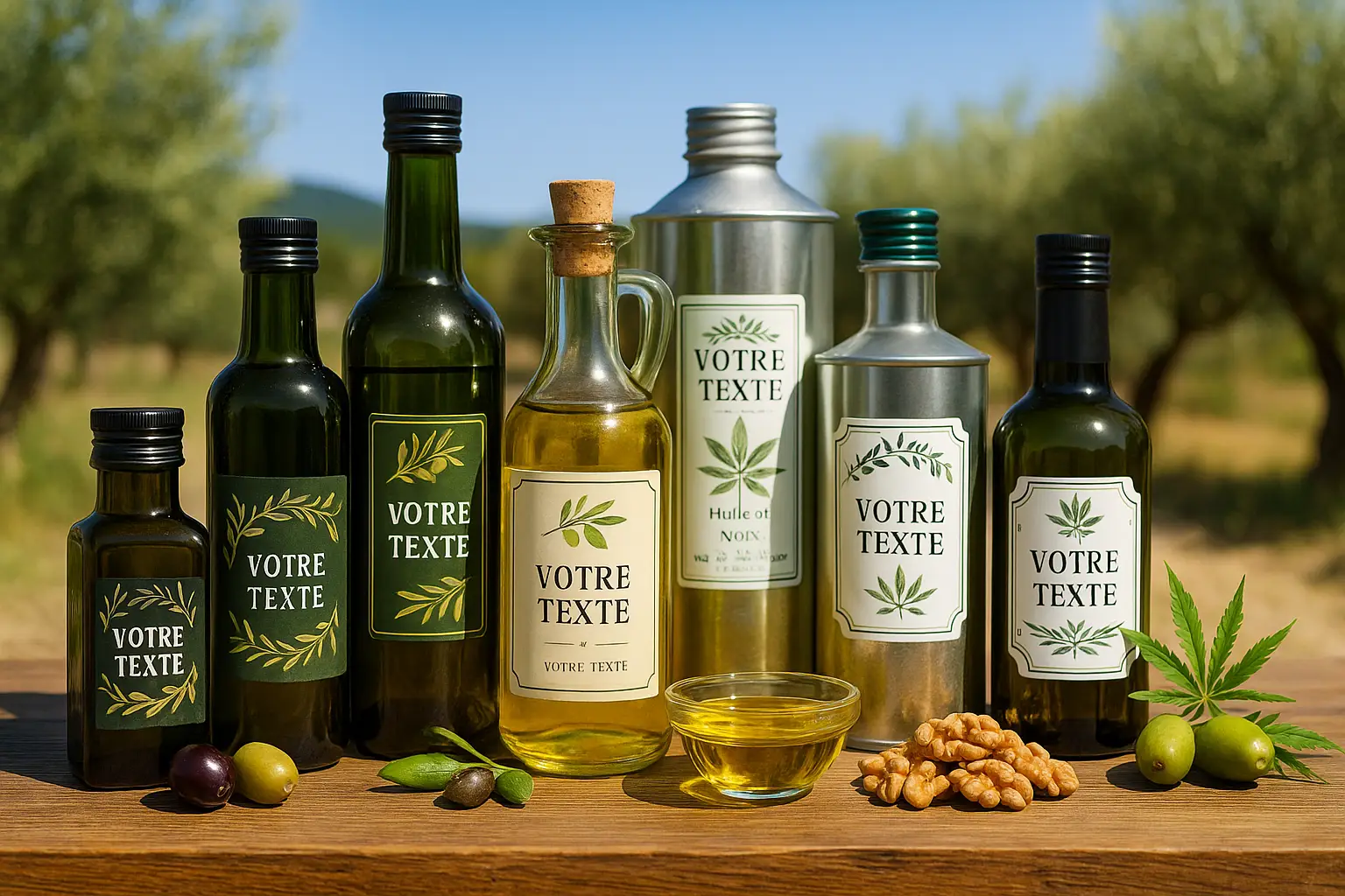 Custom labels for oil | Olive oil, nut, sunflower oil bottles