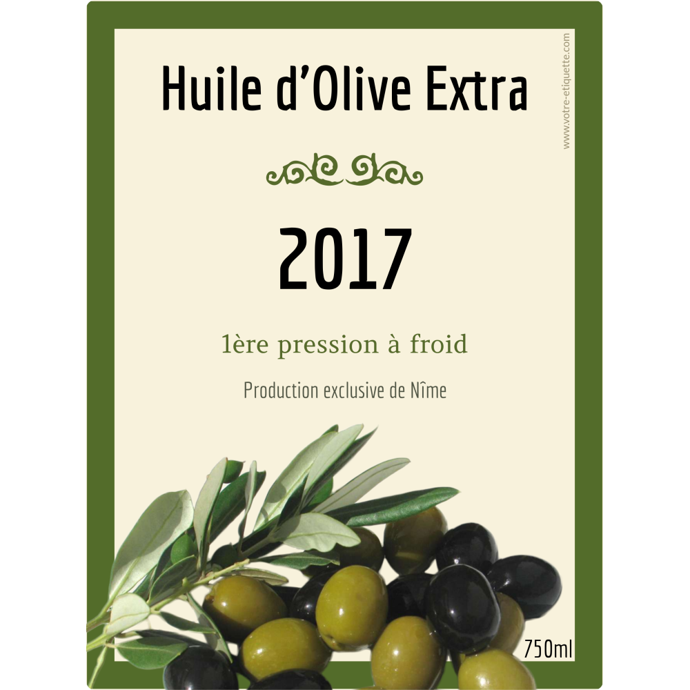 Custom Label Olive Oil Olive Bunch