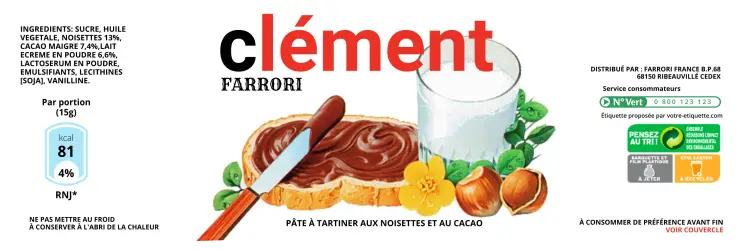Étiquette personnalisée pour pot de Nutella 200g – Création en ligne facile