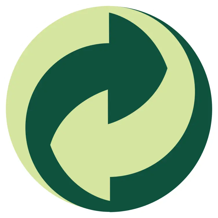 Recycling label - Green Dot logo, modular format, semi-gloss.