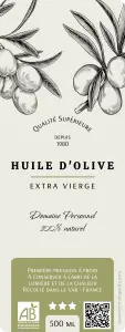 Custom olive oil label – premium model